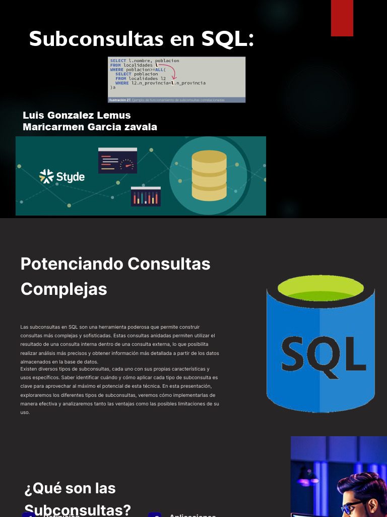 Subconsultas SQL: Tipos y Optimización | PDF | SQL | Informática