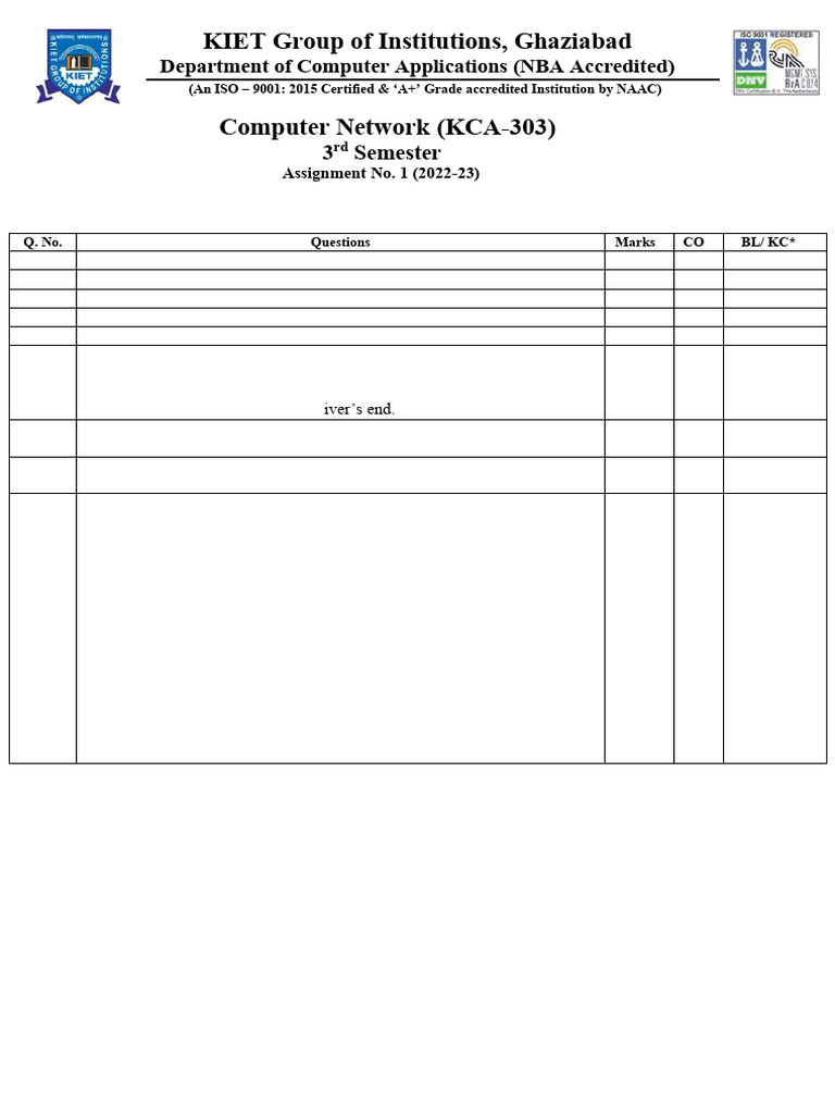 Computer Network Assignment 2022-23 | PDF
