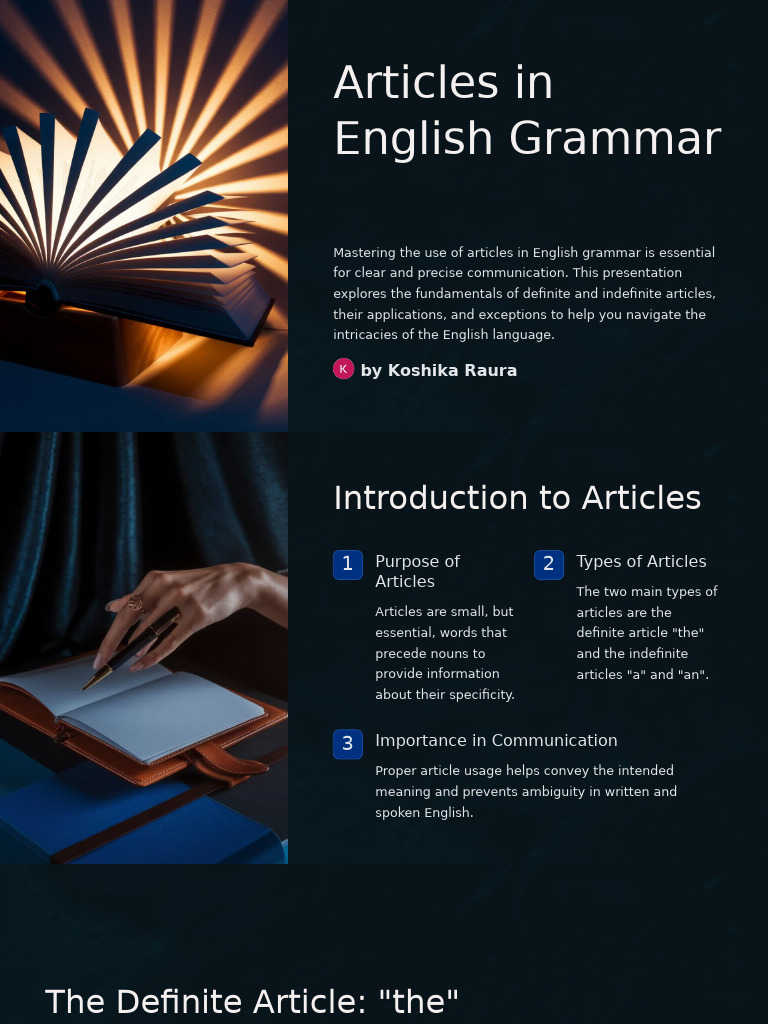 Understanding English Articles | PDF | Noun | English Language