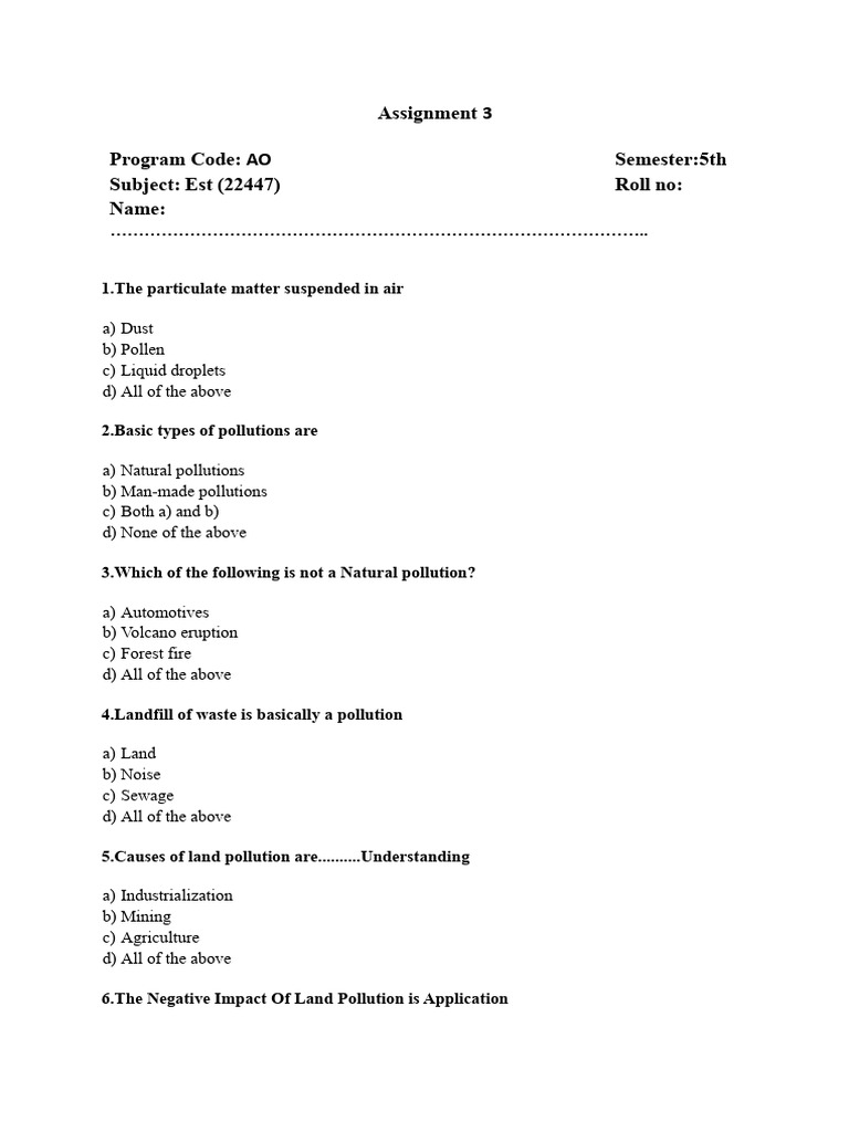 Assiment No 3 | PDF | Ecosystem | Ecology