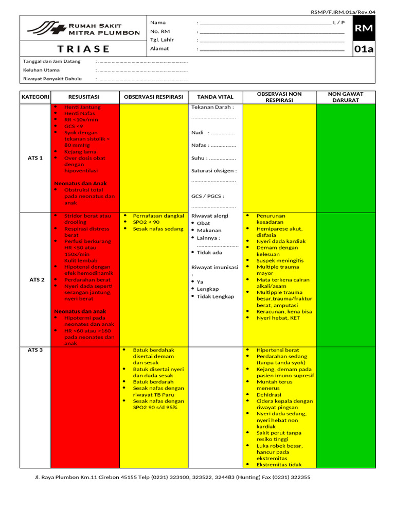 1a. FORM TRIASE | PDF
