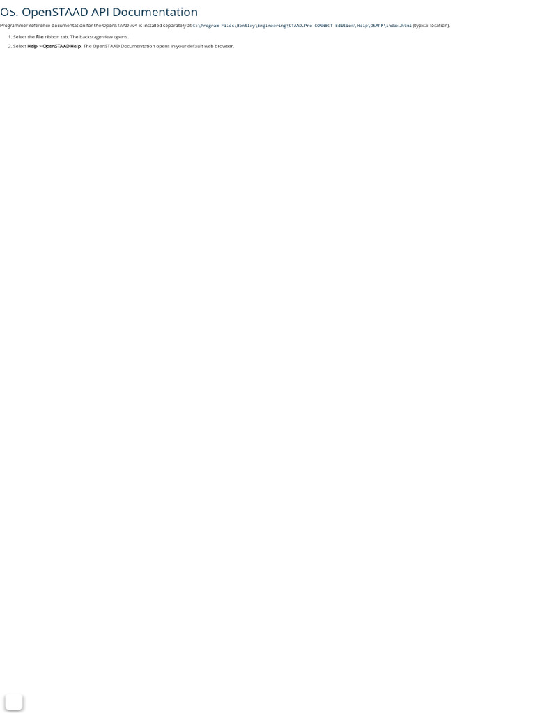 OpenSTAAD API Guide for Developers | PDF