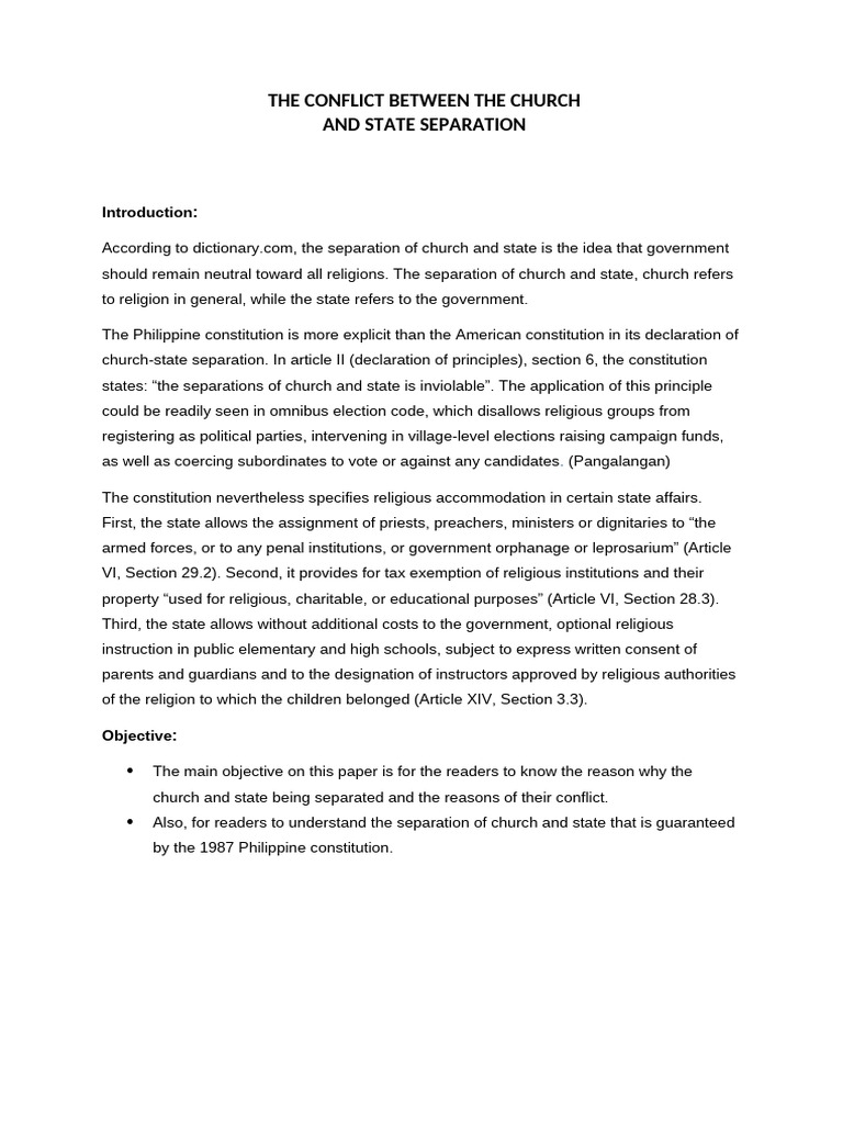 Term paper | PDF | Separation Of Church And State | Catholic Church Term paper | PDF | Separation Of Church And State | Catholic Church