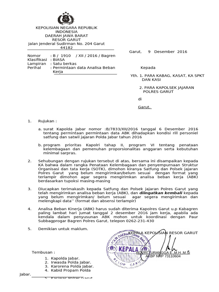 Surat Permintaan Abk 2 | PDF