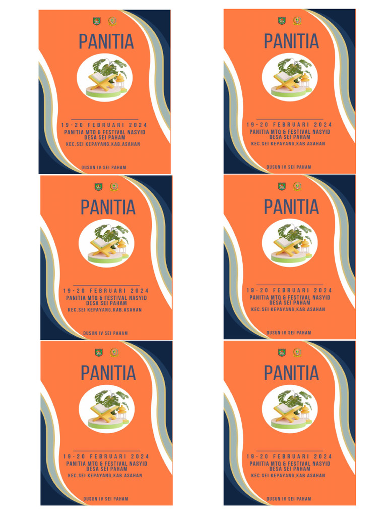 Name Tag Panitia MTQ | PDF