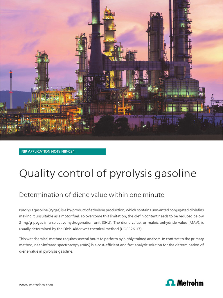 Quality Control of Pyrolysis Gasoline | PDF | Spectroscopy | Infrared