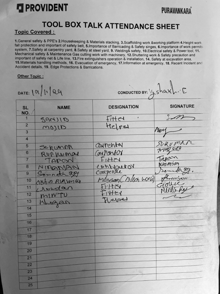 19 - 11 - 24 TBT Attendance | PDF