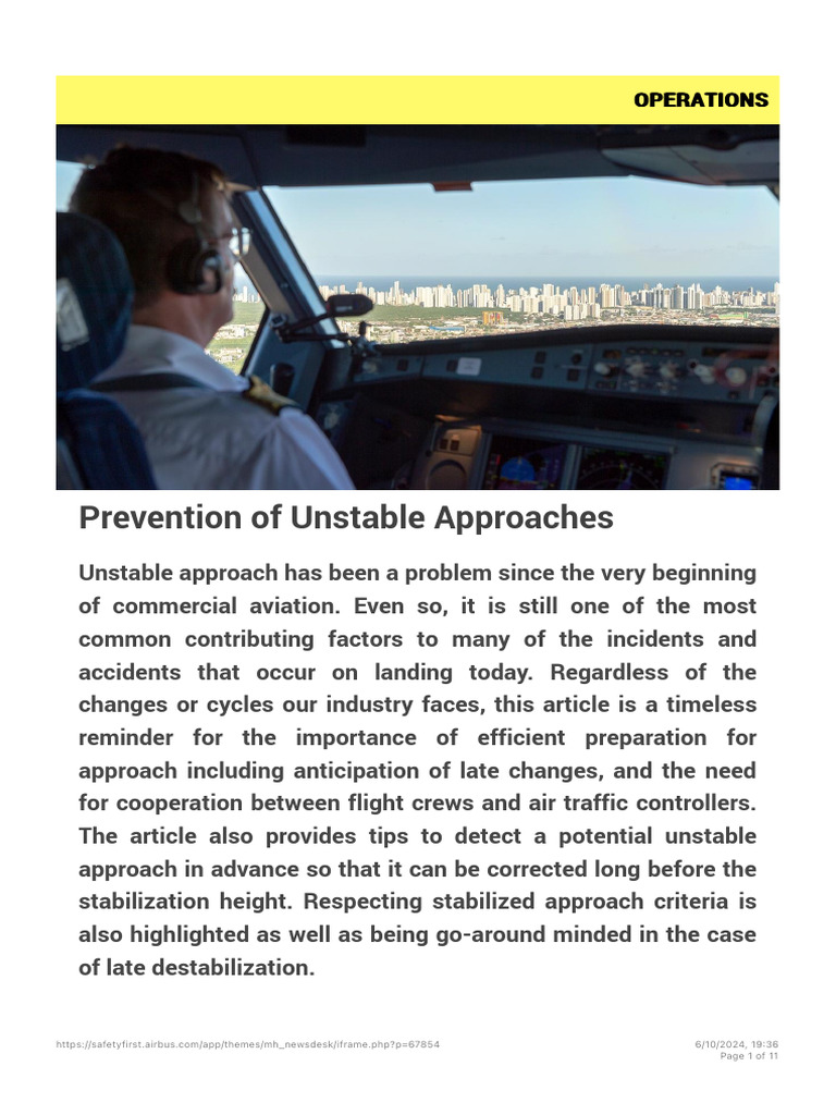 Preventing Unstable Approaches in Aviation | PDF | Air Traffic Control ...