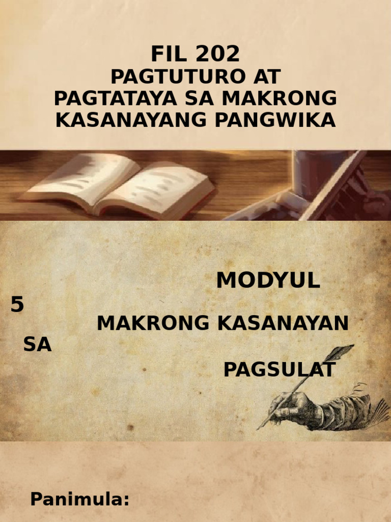 Modyul 5 Makrong Kasanayan Sa Pagsulat | PDF