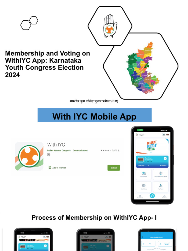 Karnataka Youth Congress With IYC App Guide | PDF | Voting | Political ...