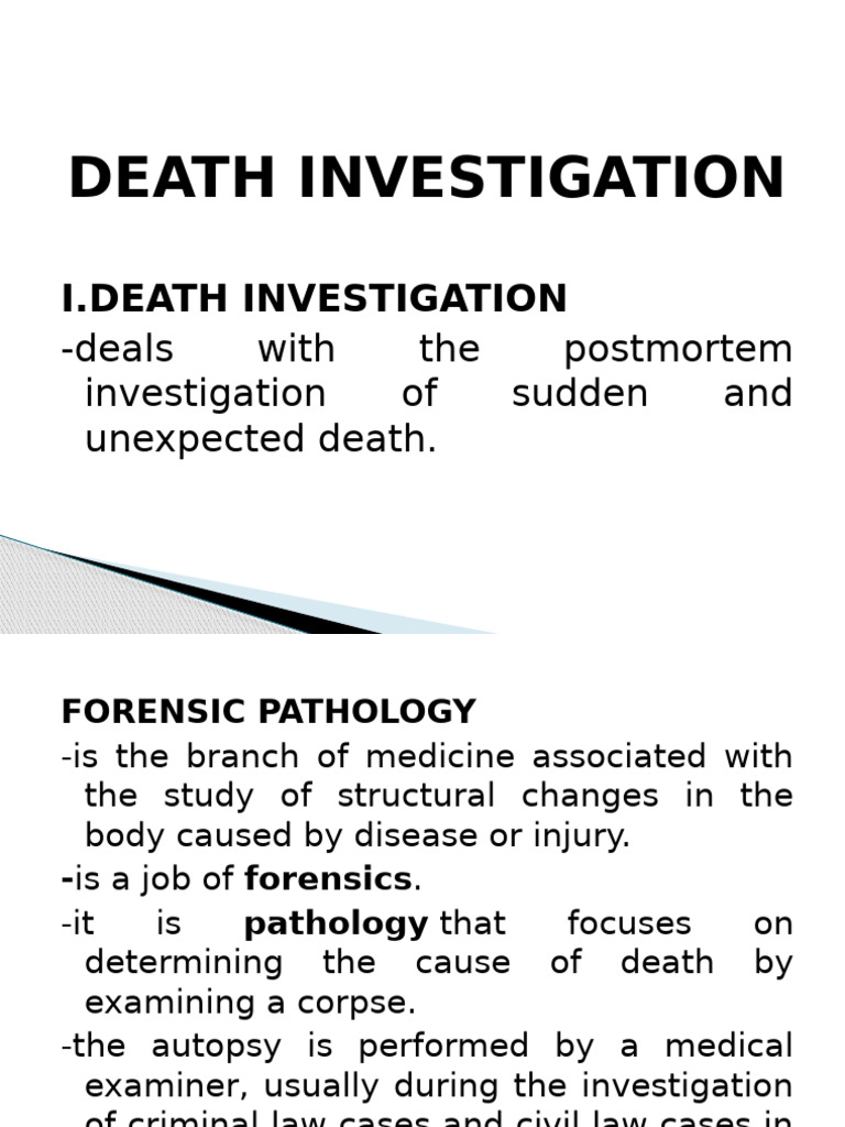 2.2 Death Investigation | PDF | Pathology | Autopsy