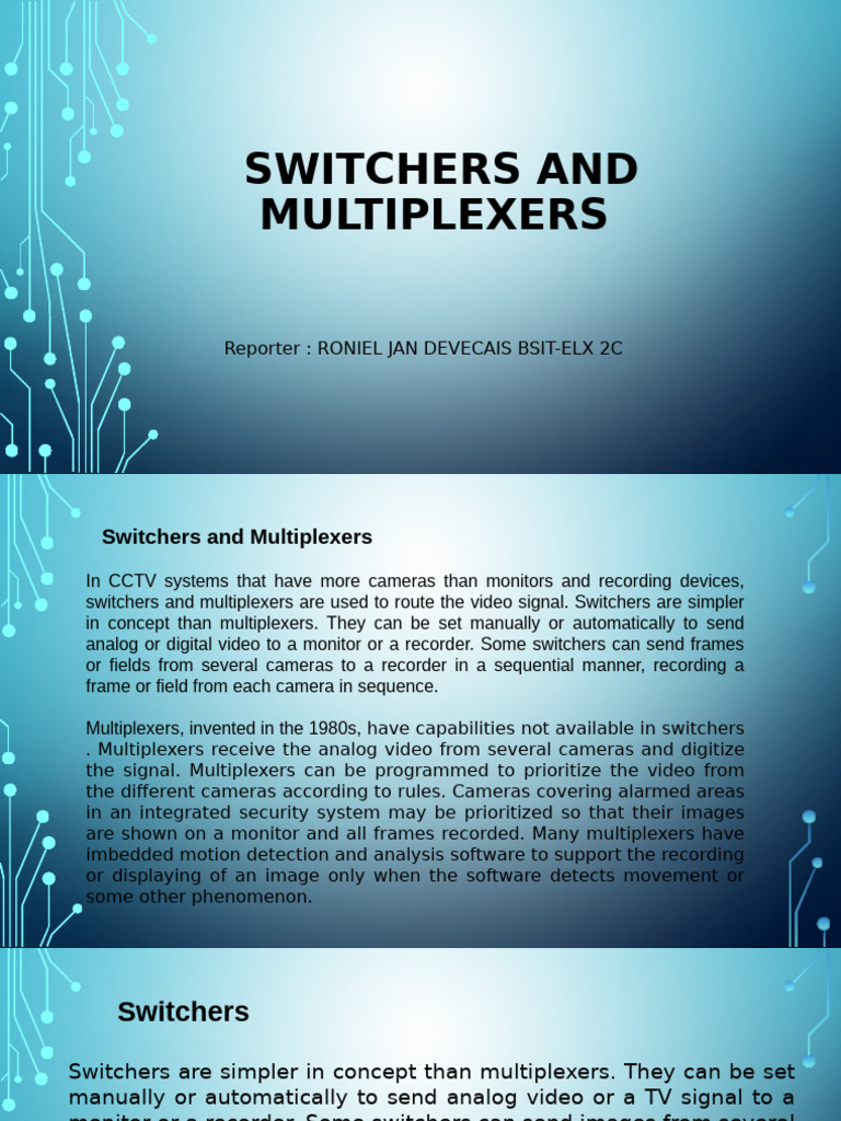 Understanding Switchers and Multiplexers | PDF | Video | Closed Circuit ...