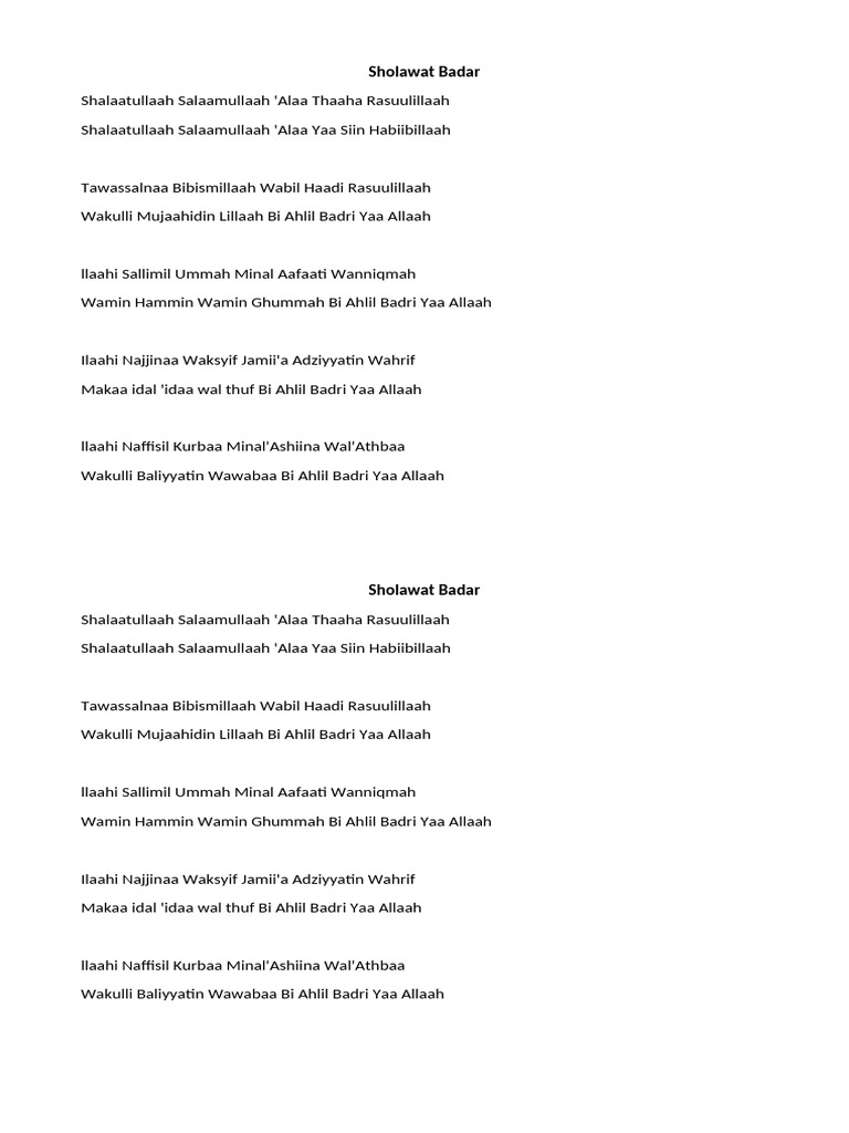 Sholawat Badar | PDF