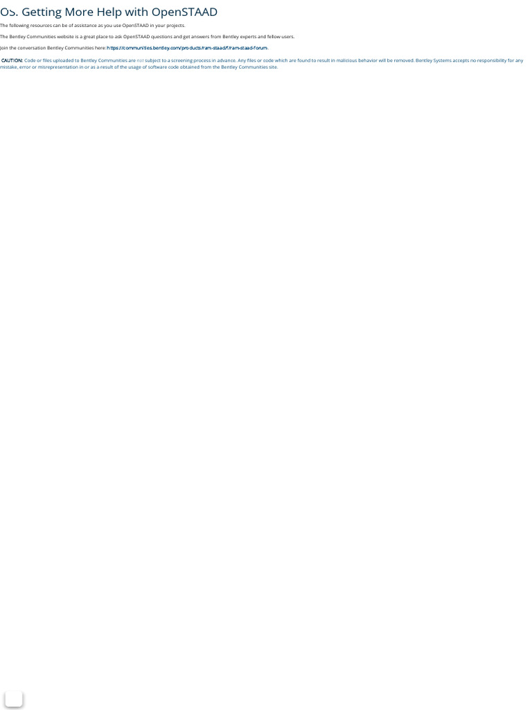 OS. Getting More Help With OpenSTAAD | PDF