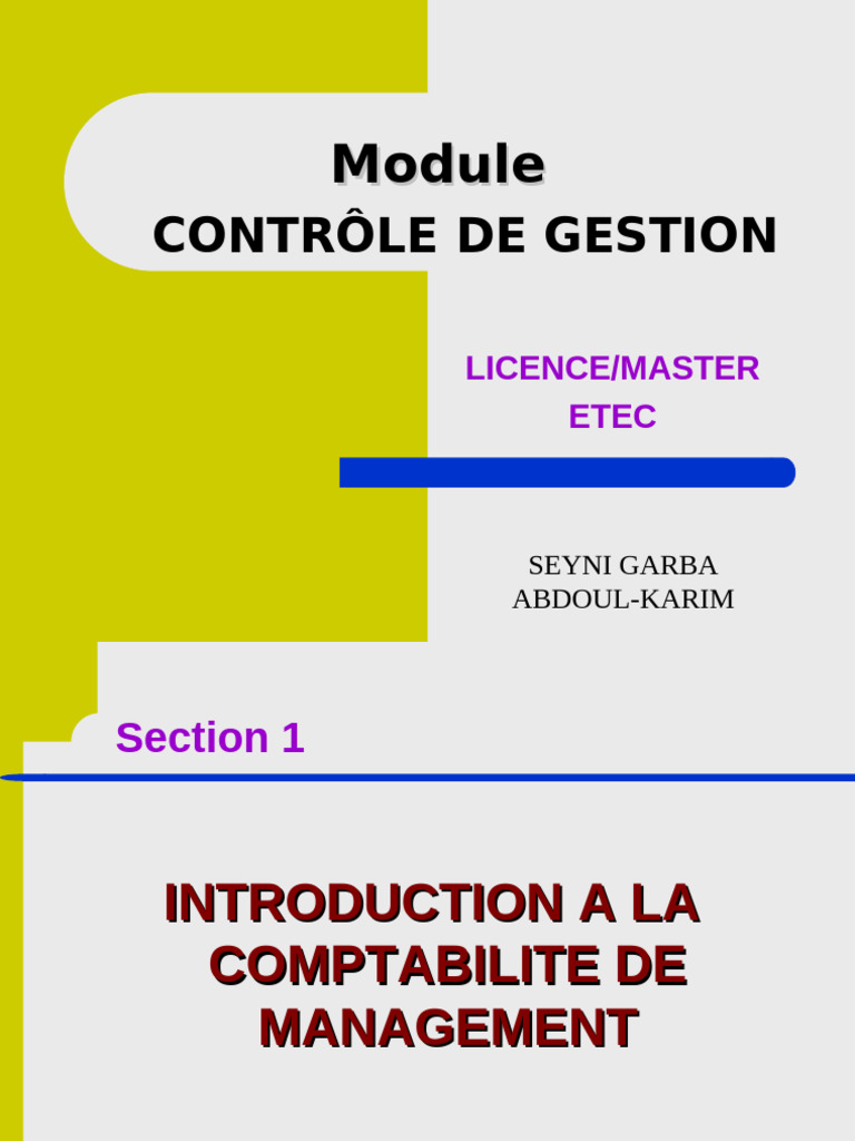 Contrôle de Gestion | PDF | Inventaire | Comptabilité