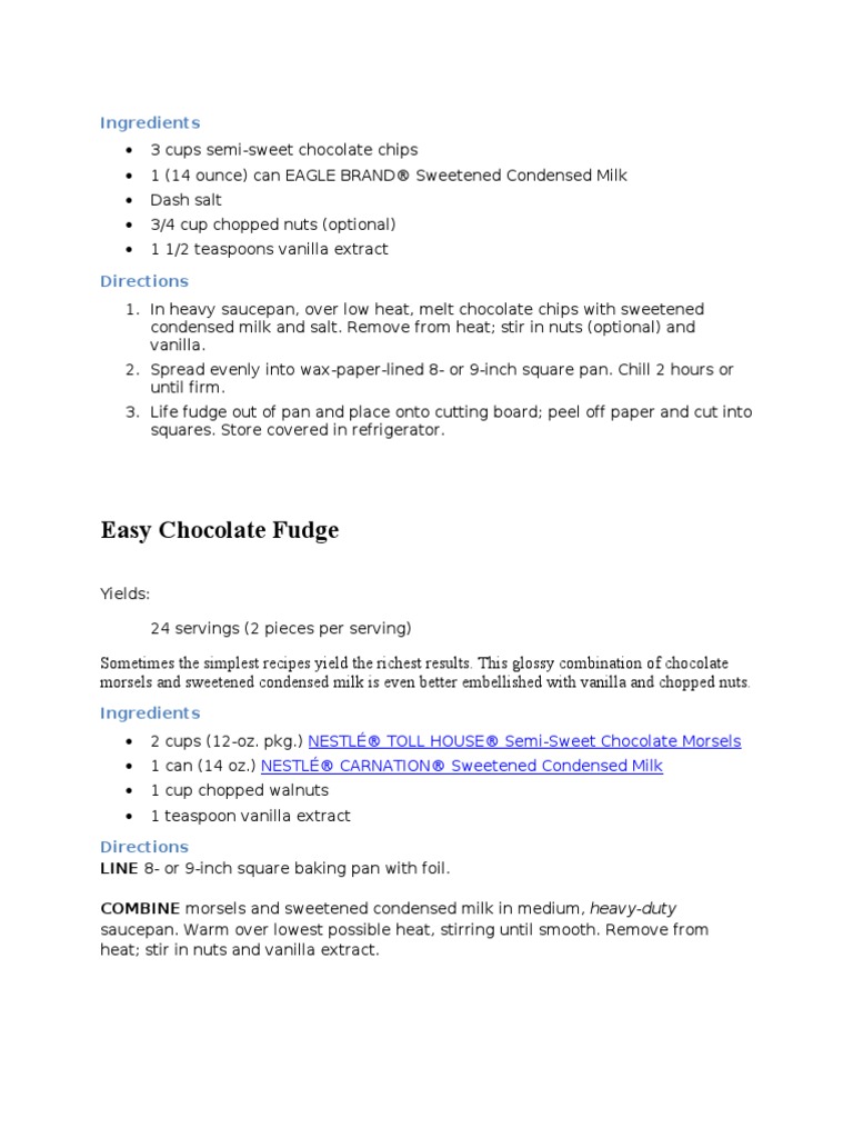 Easy Chocolate Fudge Recipe | PDF | Curry | Eggplant