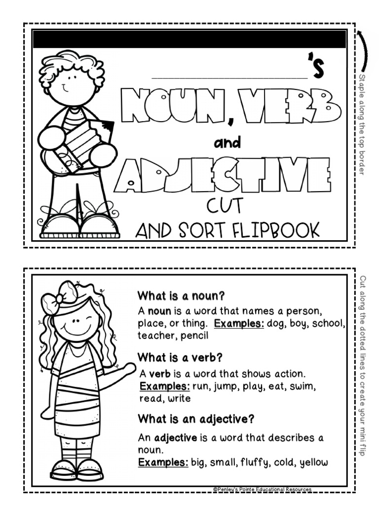Cut and Sort Flipbook: What Is A Noun? | PDF | Adjective | Noun