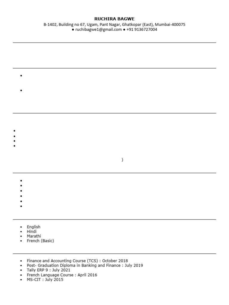 Ruchi Resume Final | PDF