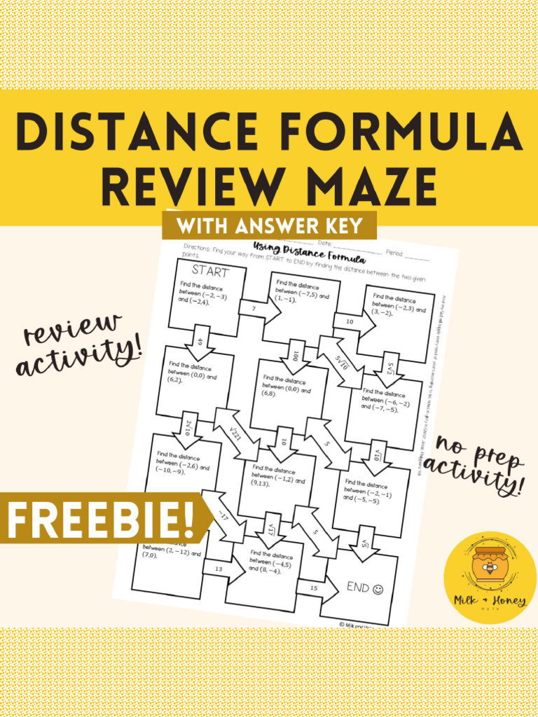 DistanceFormulaReviewMazeActivityGeometryFREEBIE 1 | PDF | Conceptions ...