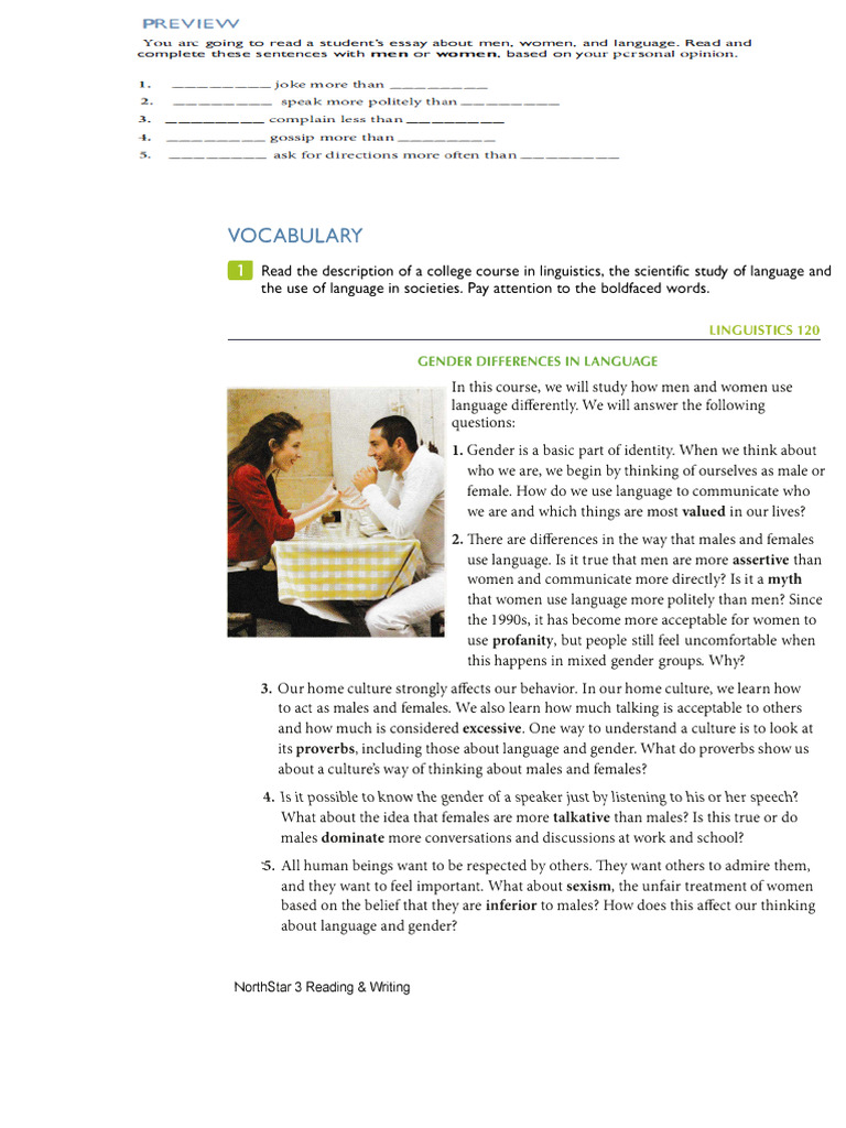 Gender Differences in Language Pre-Reading and Vocab 2 | PDF ...