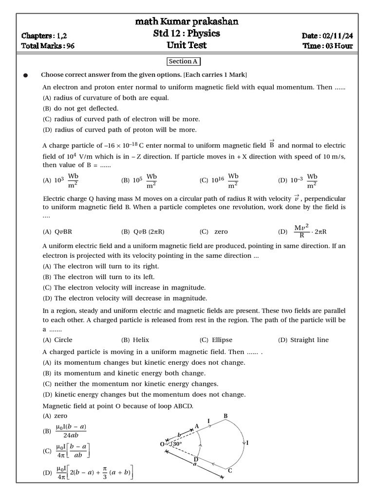 ch 4 phy | PDF | Magnetic Field | Electron