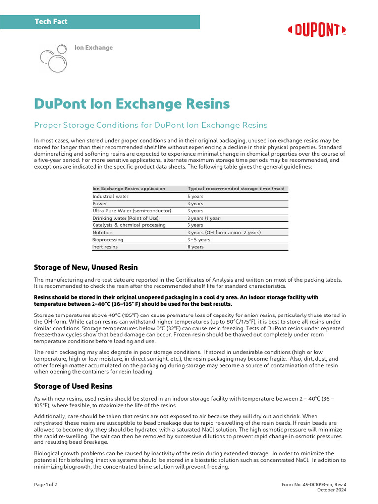 IER Proper Storage Conditions TechFact 45 D01093 en | PDF | Ion ...