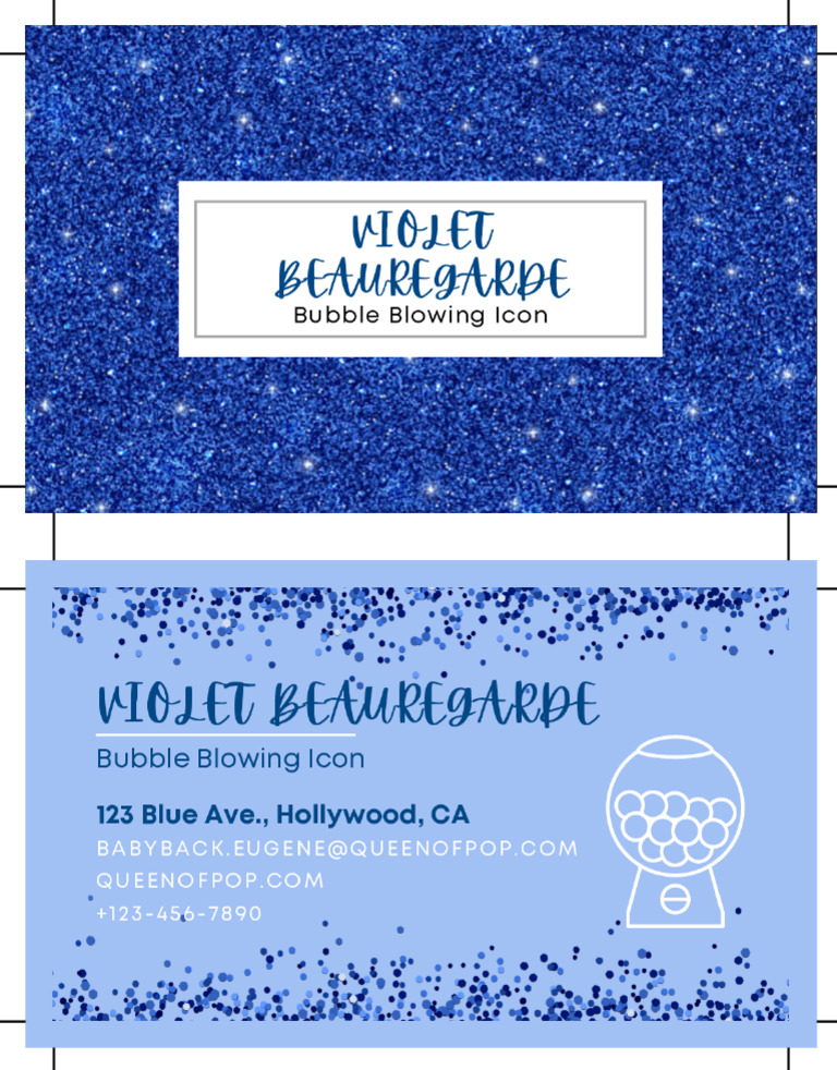 Violet Beauregard Business Card | PDF