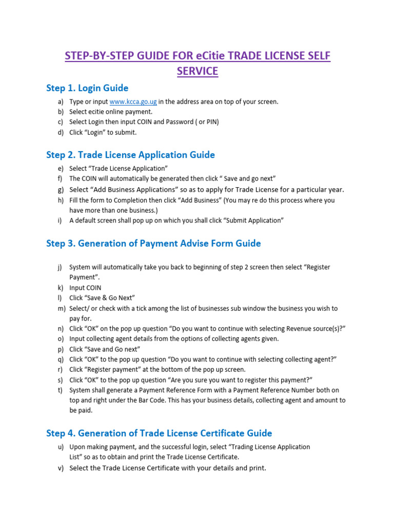 Text Step by Step Guide of Trade Licence Registration | PDF | Finance ...