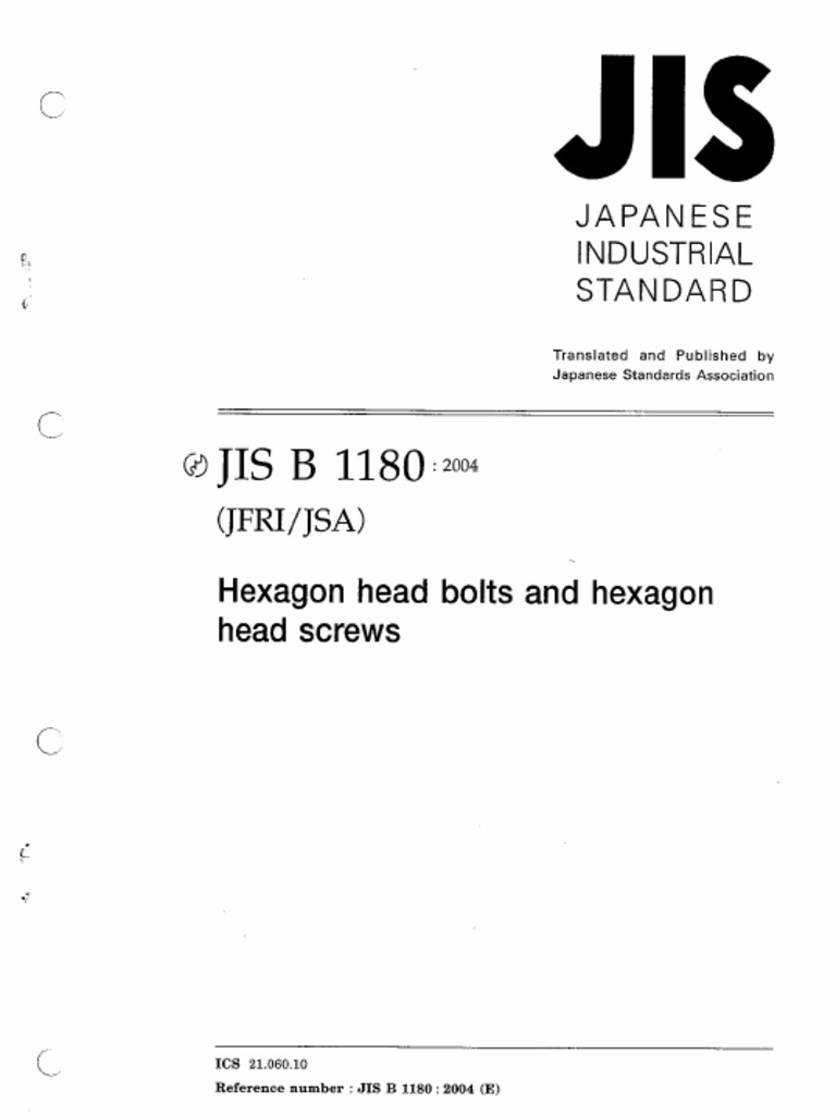 JIS B 1180 Hex Bolts | PDF