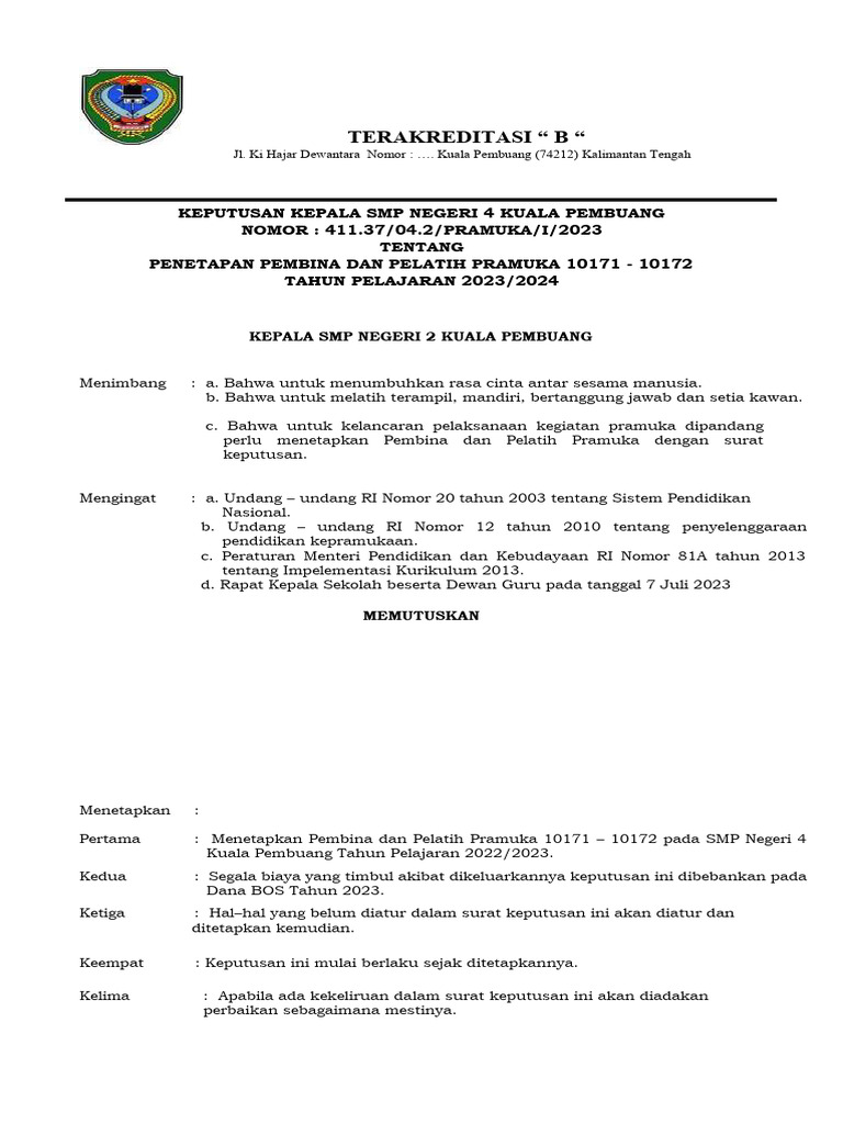 SK Pramuka 2024 | PDF