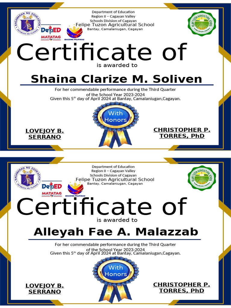 Third Grading Certificate | PDF