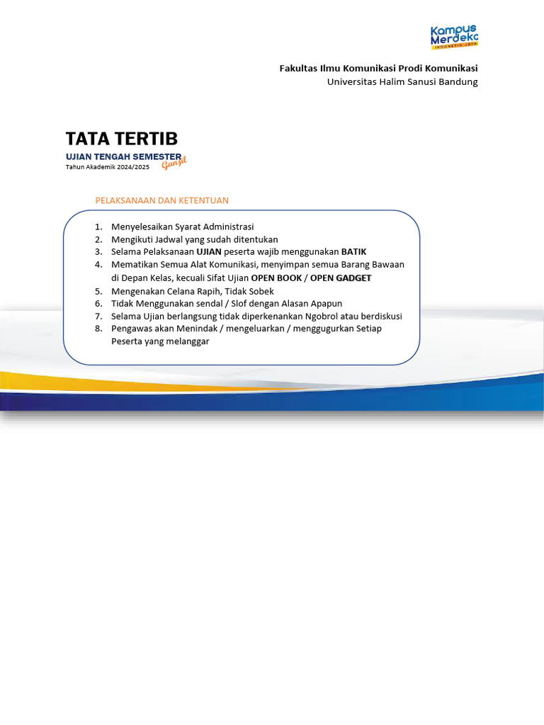 tata tertib ujian | PDF