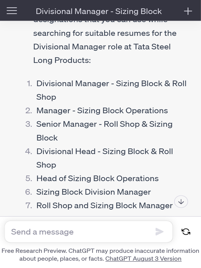 Divisional Manager Resume Keywords | PDF
