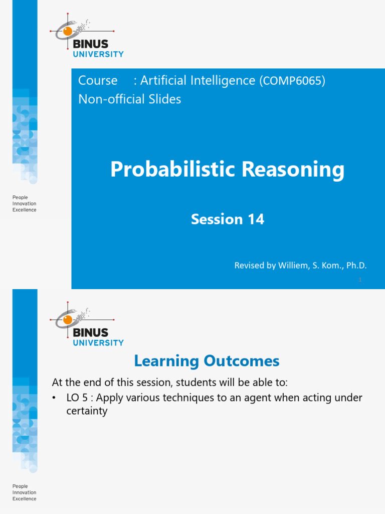 Pert14 - Probabilistic Reasoning | PDF | Bayesian Network | Bayesian Inference