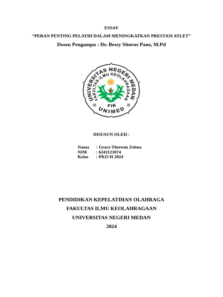 Essay Mata Kuliah Dasar-Dasar Ilmu Kepelatihan | PDF | Karier & Perkembangan