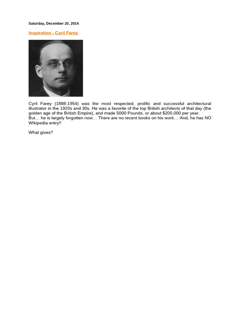 Cyril Farey: Forgotten Architectural Illustrator | PDF | Rendering ...