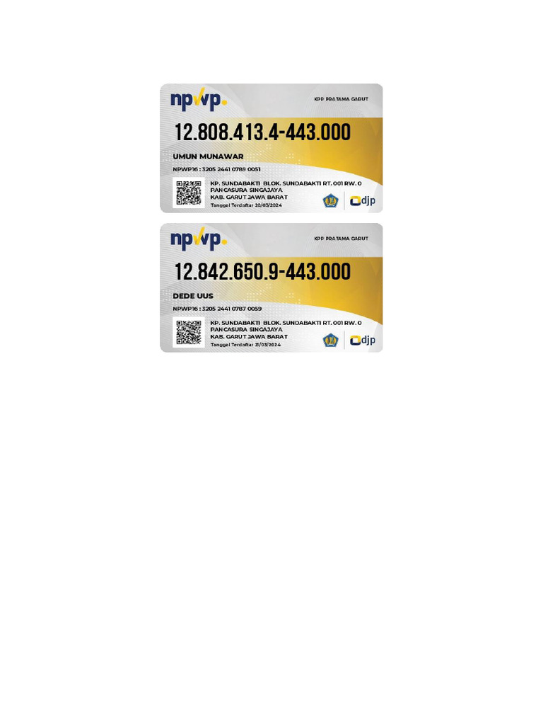 NPWP Dede Uus Umun | PDF