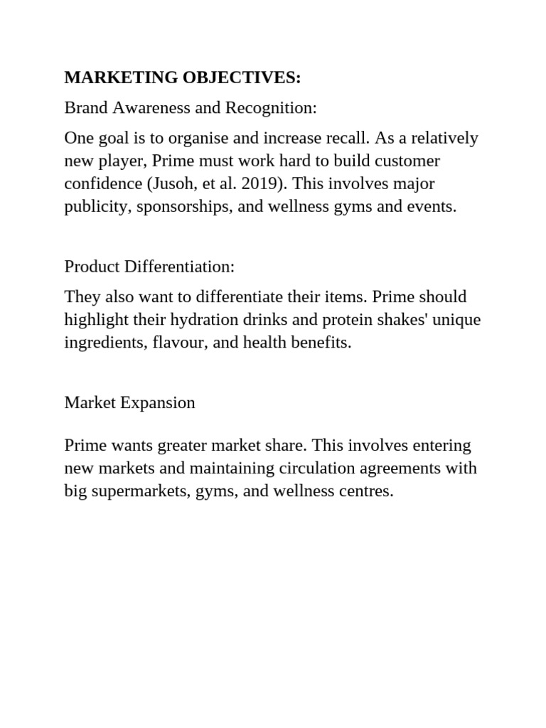 Marketing Objectives Satpreet | PDF