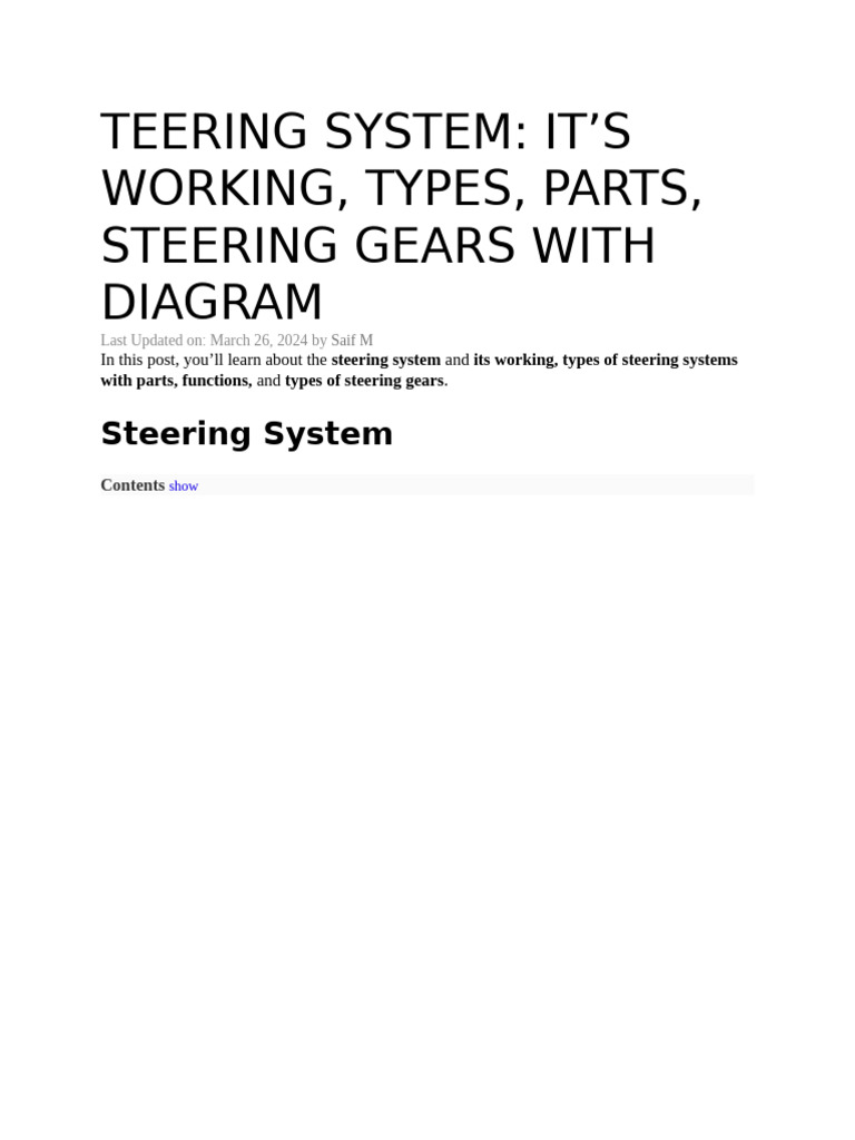 Steering | PDF