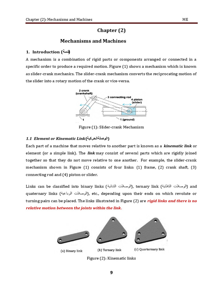Chapter 2 - Mechanisms and Machines | PDF | Kinematics | Classical ...