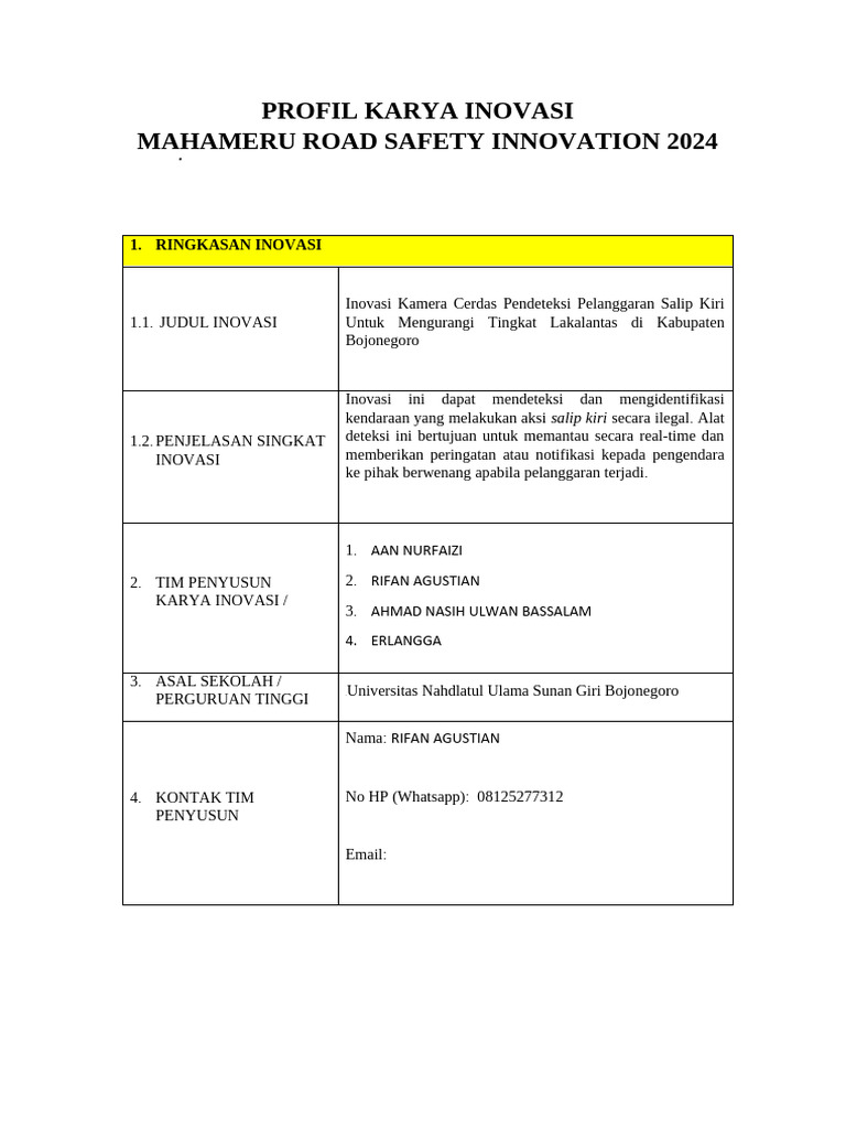 PROFIL KARYA INOVASI MRSI 2024 Yaa | PDF
