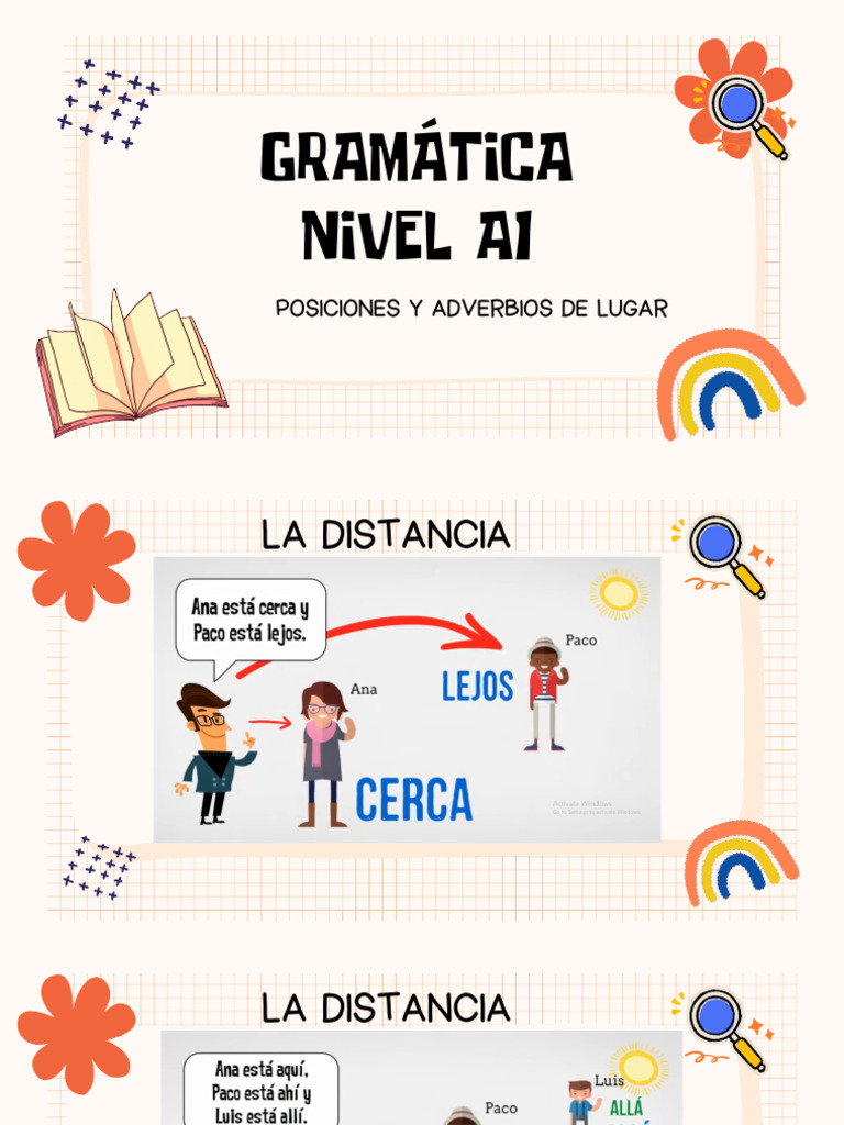 Gramática Preposiciones y Adverbios de Lugar | PDF