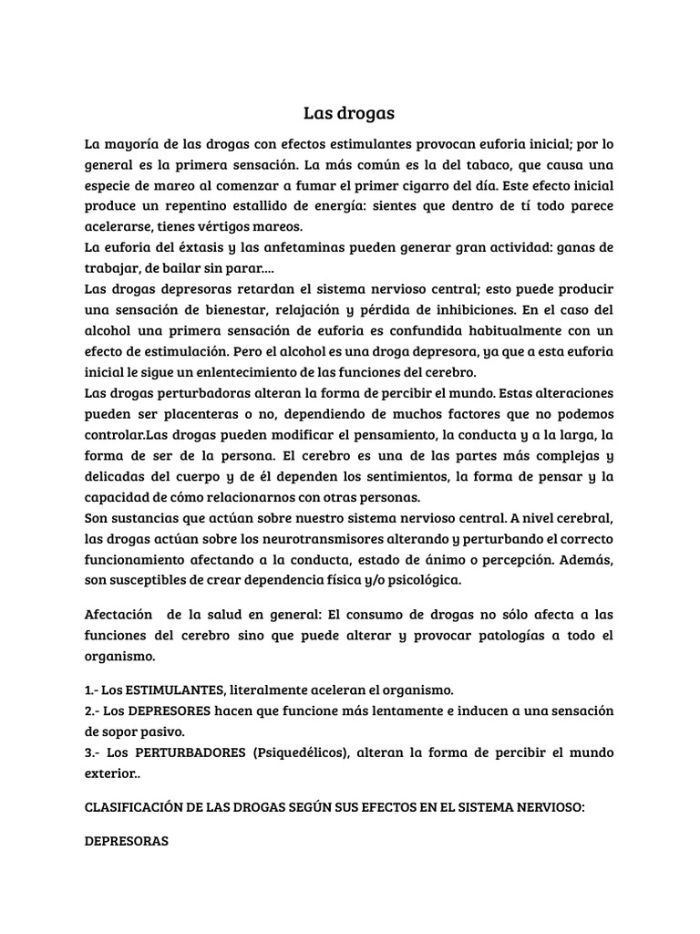 Las Drogas | PDF | Drogas | La dependencia de sustancias