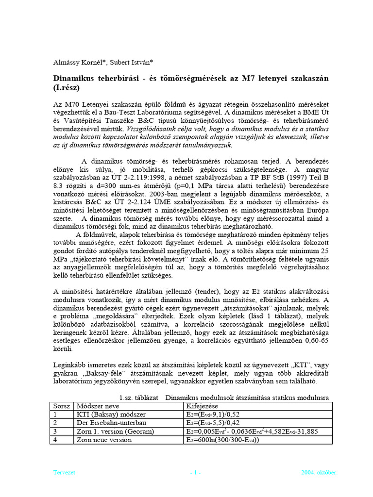 Statikus Vs Dinamikus Teherbirasies Tomorsegmeresek | PDF