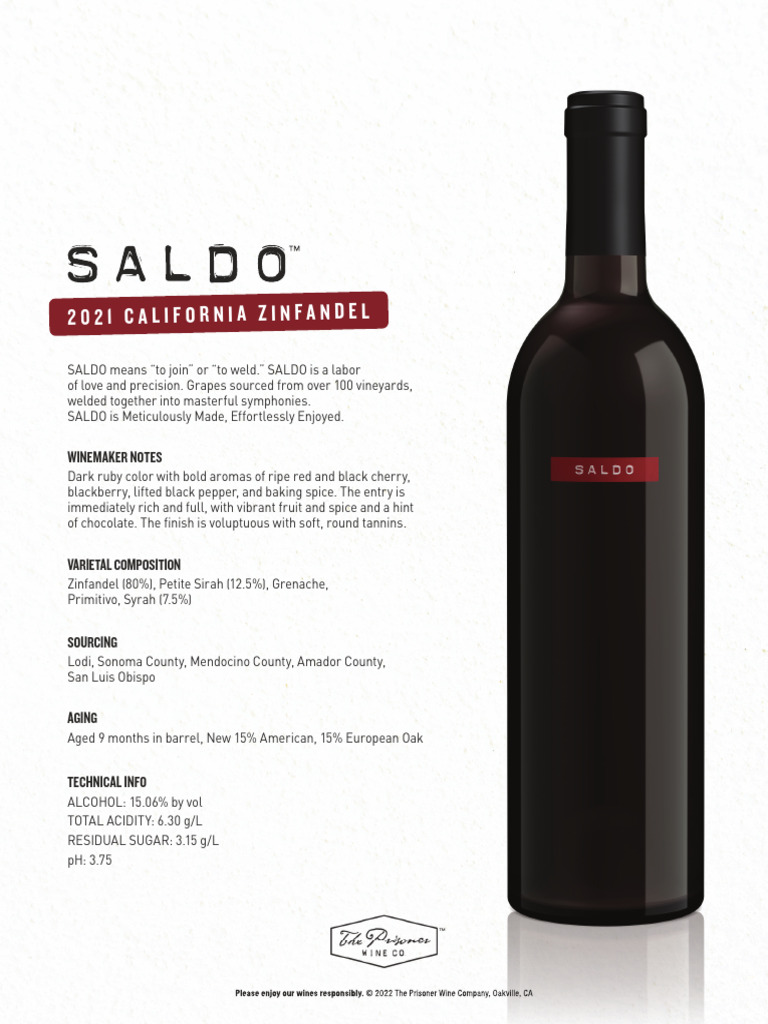 SALDO Zin Blend 2021 | PDF