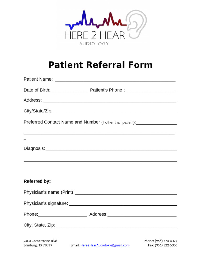 H2H Referral Sheet | PDF