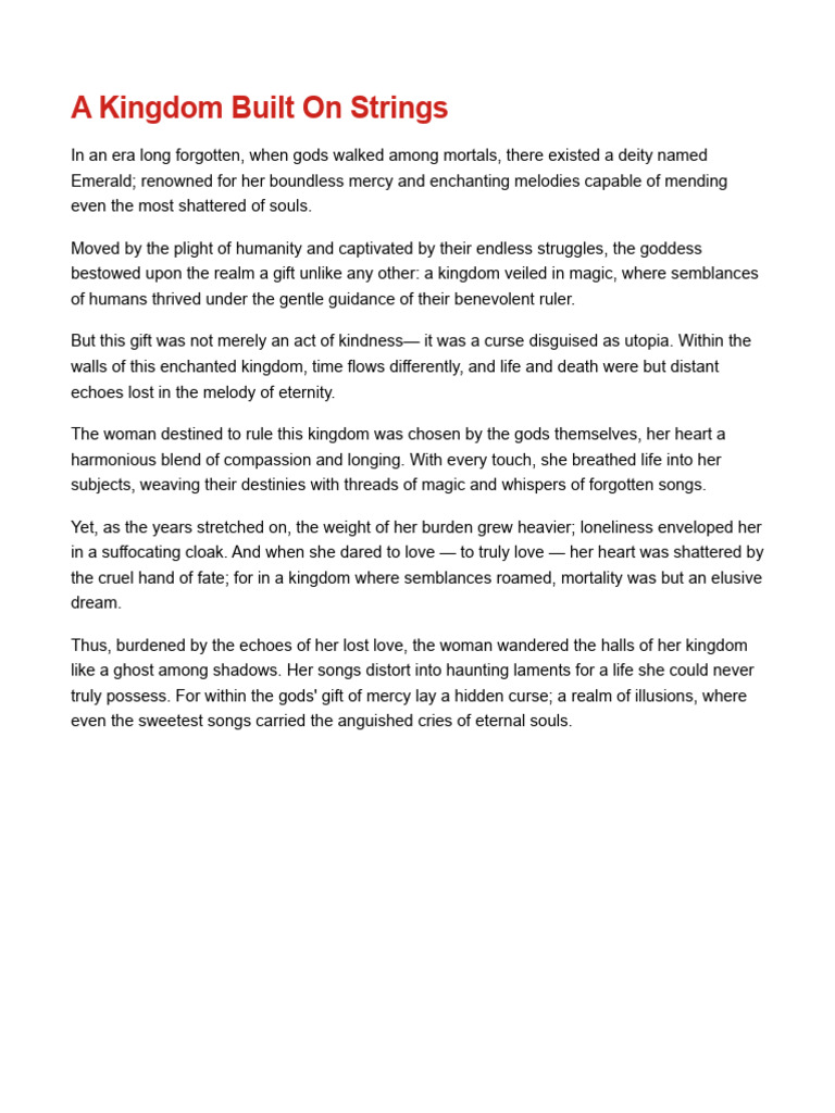 A Kingdom Built On Strings | PDF | Poetry