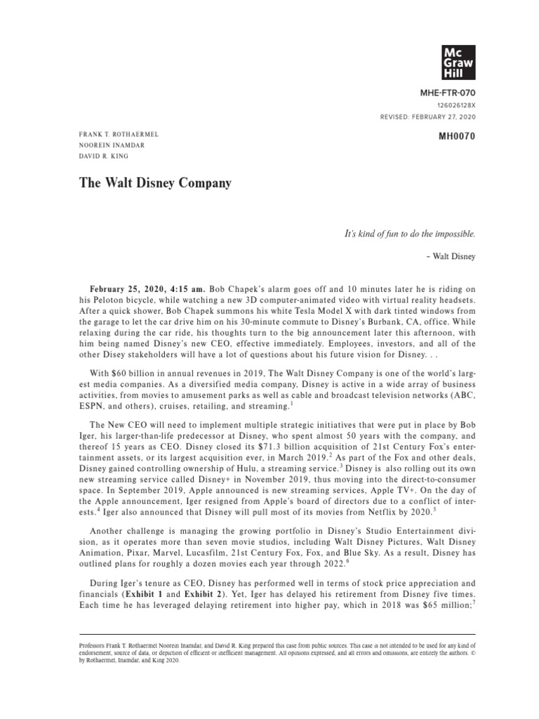 The Walt Disney Company | PDF | The Walt Disney Company | Pixar