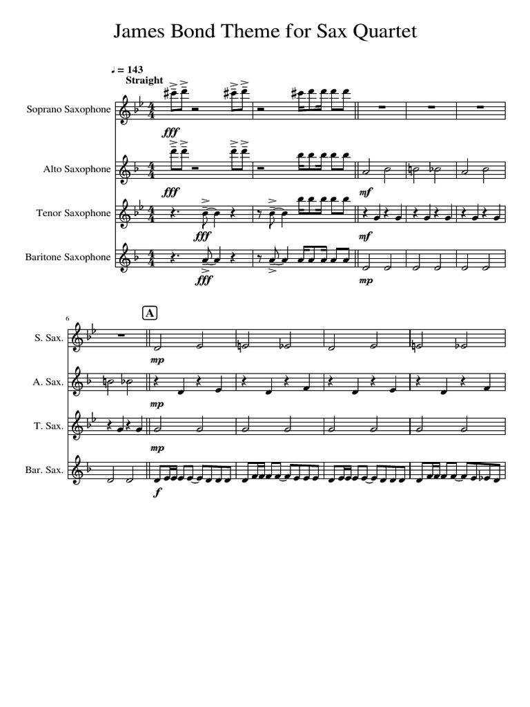James_Bond_Theme_ | PDF | Saxophone | Woodwind Instruments