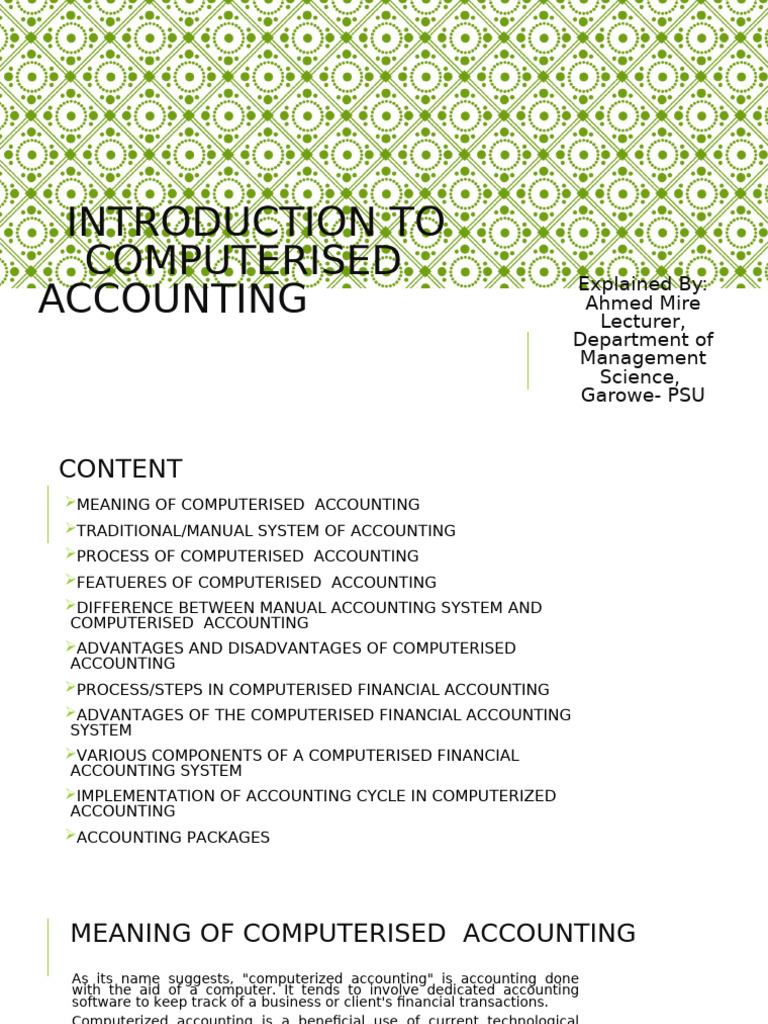 introduction-to-computerised-accounting | PDF | Quick Books | Accounting introduction-to-computerised-accounting | PDF | Quick Books | Accounting